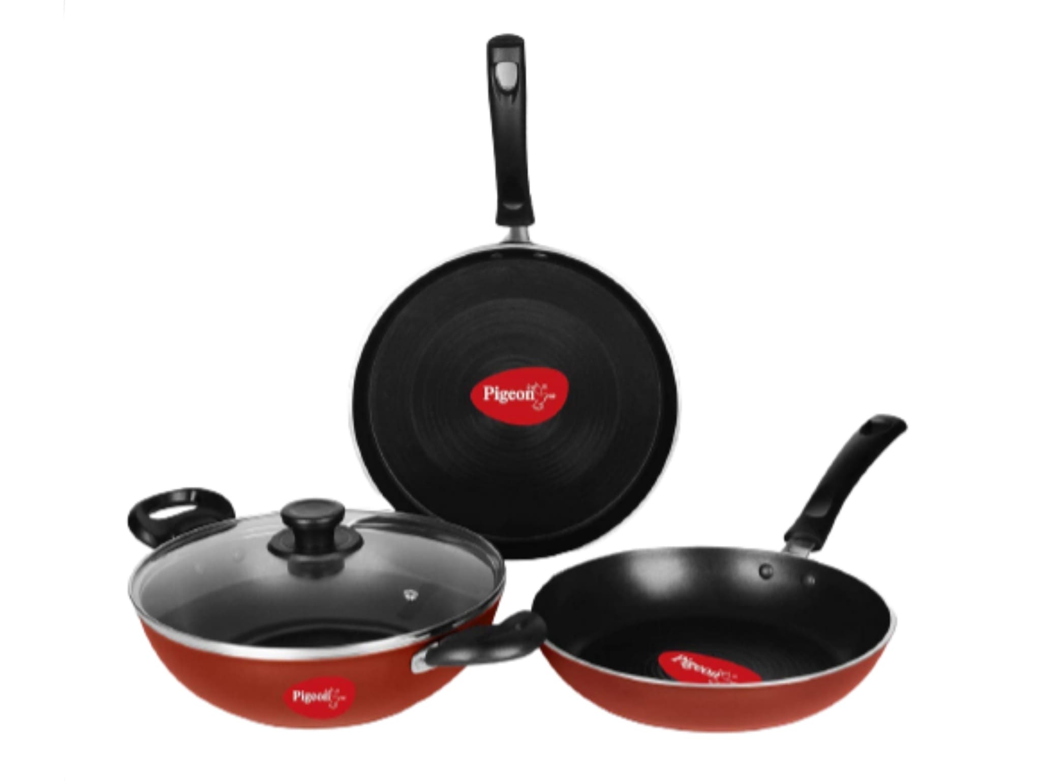 Pigeon Basics Induction Base Non Stick Cookware Set - Mr. Cookware