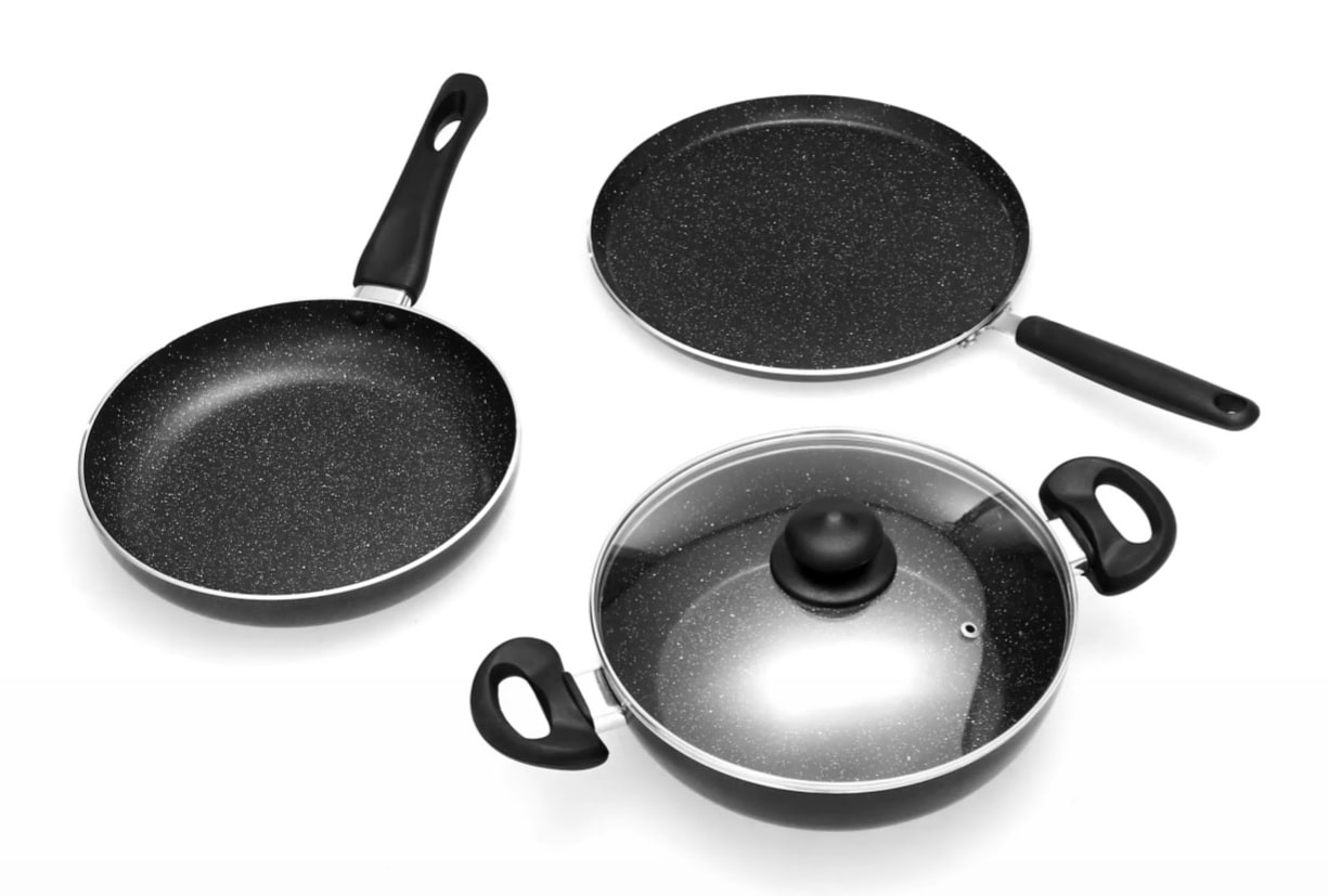 Prestige Omega Deluxe Granite Non Stick Cookware Set - Mr. Cookware